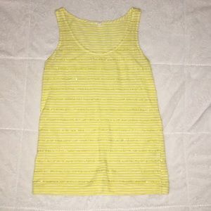 J. Crew | Tops | J Crew Yellow Sparkle Tank | Poshmark